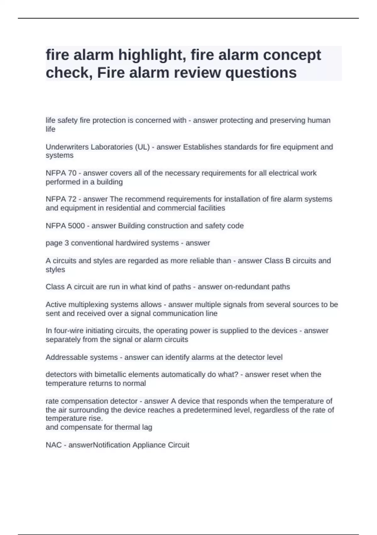 fire alarm highlight, fire alarm concept check, Fire alarm review ...