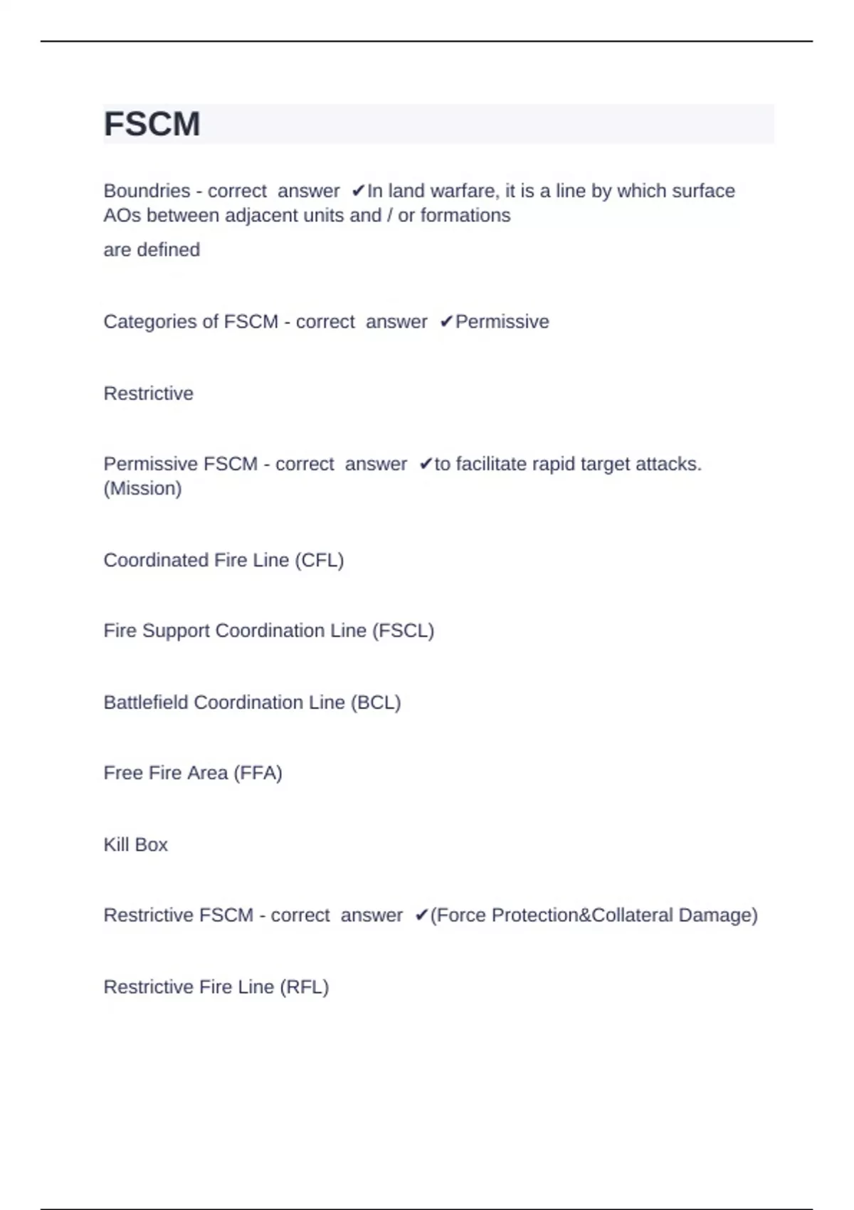 FSCM Questions with complete solution 2024/2025 - REFM - Stuvia US