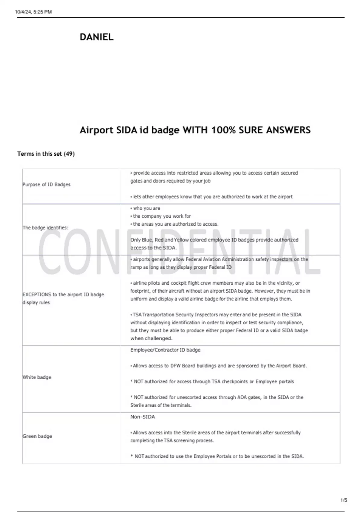 DANIEL SIDA TEST WITH 100% SURE ANSWERS Terms in this set (28) Aircraft ...