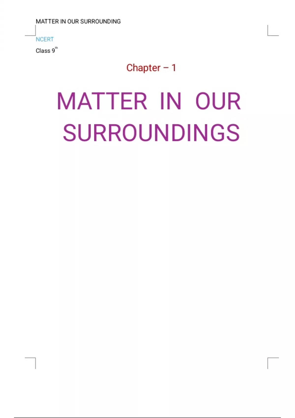 NCERT class 9th Science Chemistry Chapter number 1 Matter in our ...