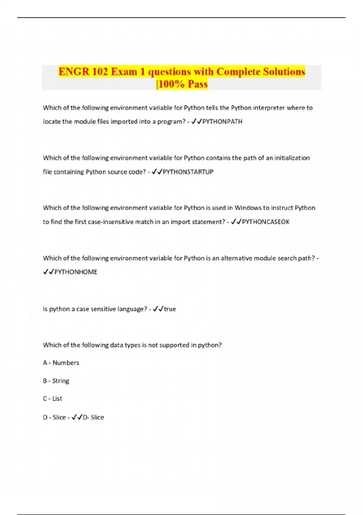 ENGR 102 Exam 1 questions with Complete Solutions |100% Pass - CLASSROOM - Stuvia US