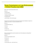 Texas Commission on Law Enforcement - TCOLE Practice test 2022 - TCOLE ...