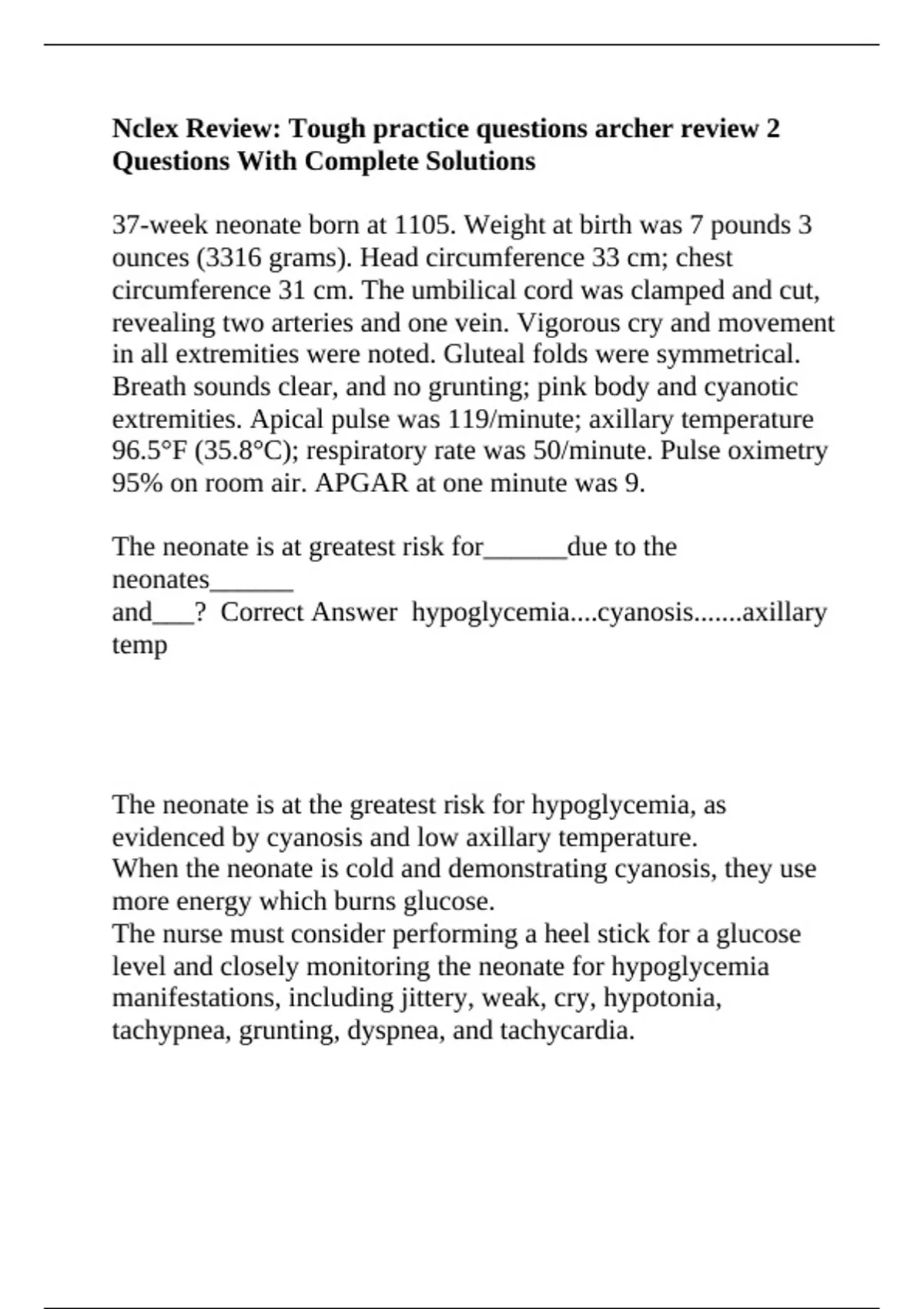 Nclex Review: Tough practice questions archer review 2 Questions With ...