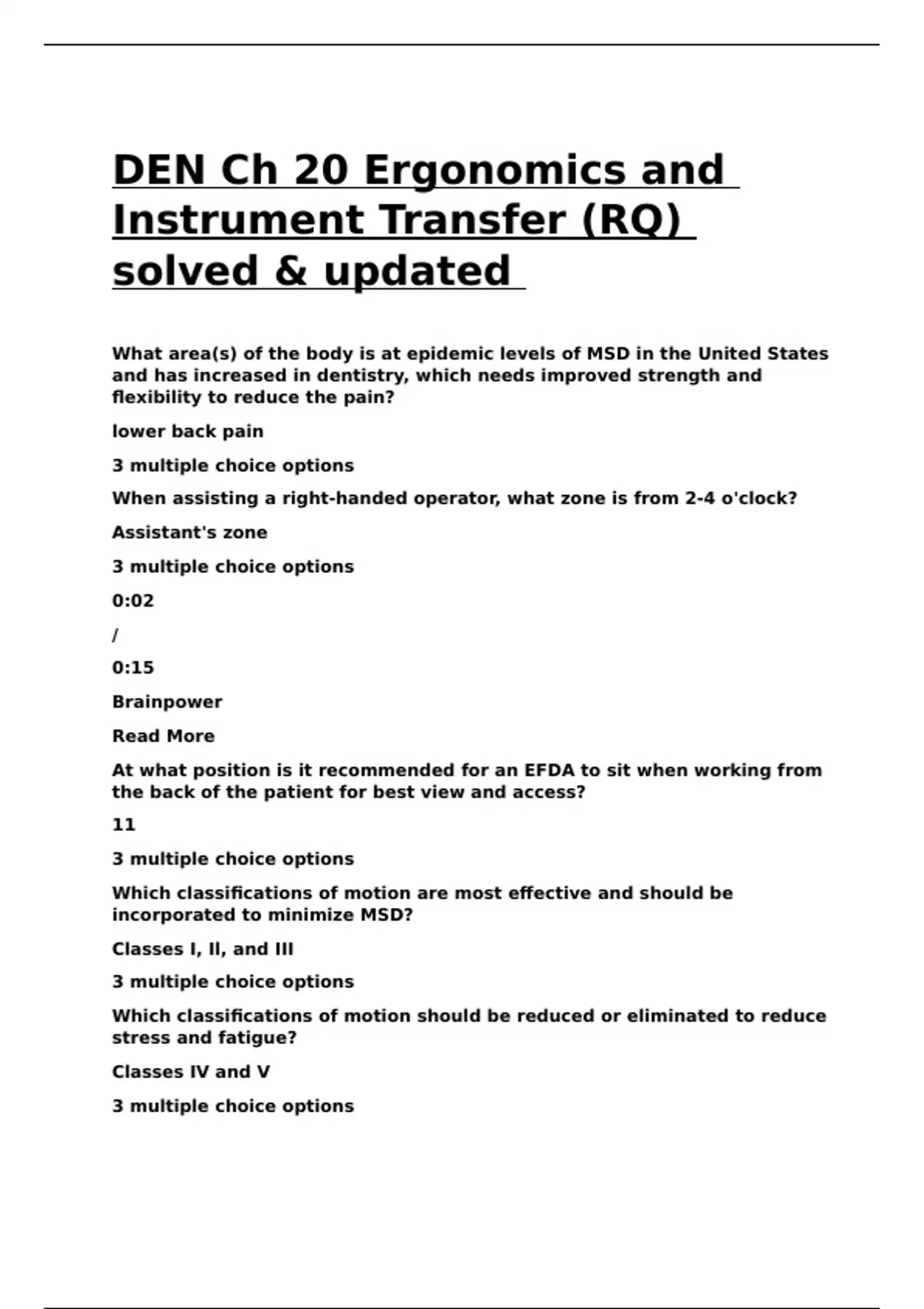 DEN Ch 20 Ergonomics and Instrument Transfer (RQ) solved & updated ...