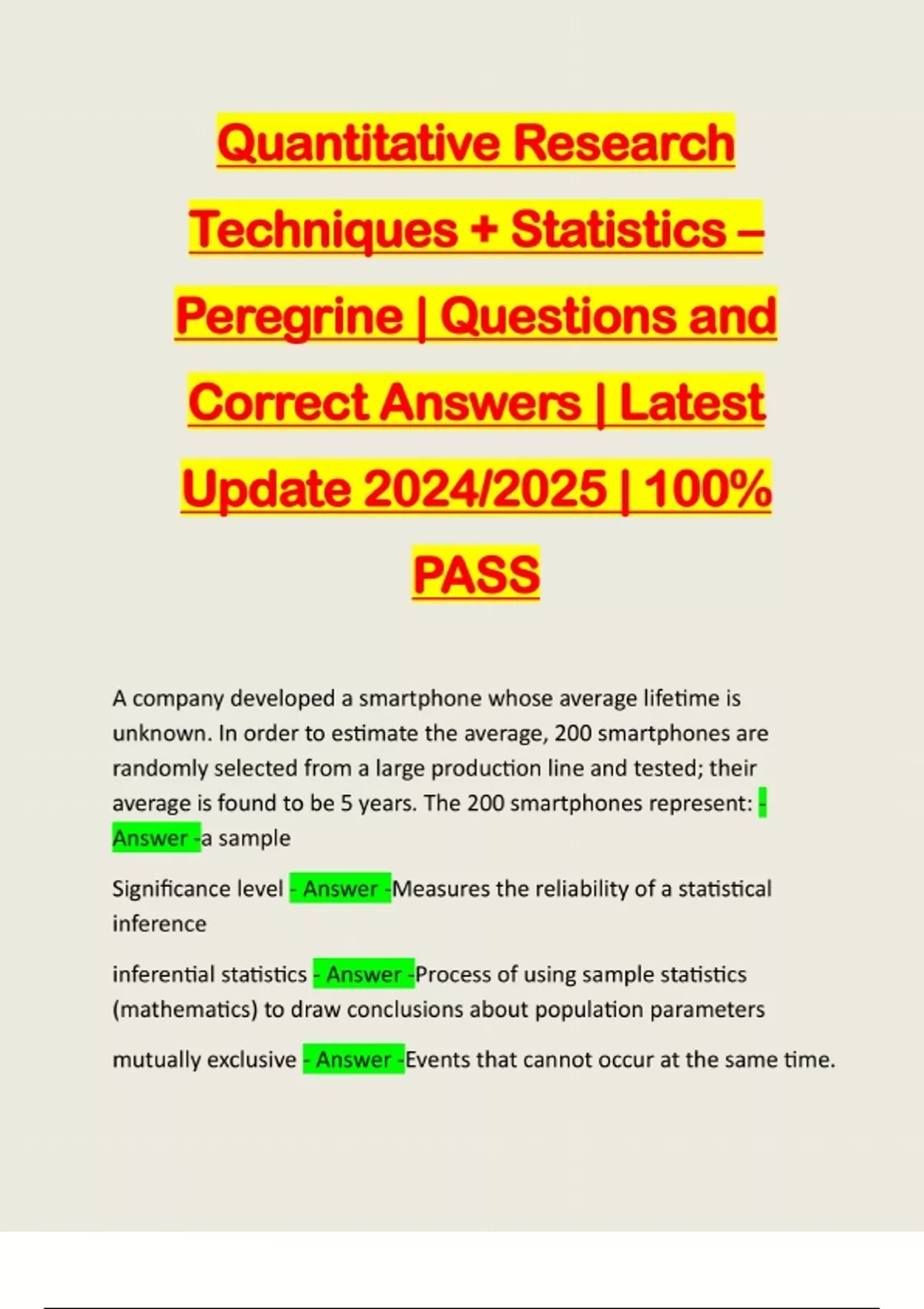 Quantitative Research Techniques + Statistics – Peregrine | Questions ...