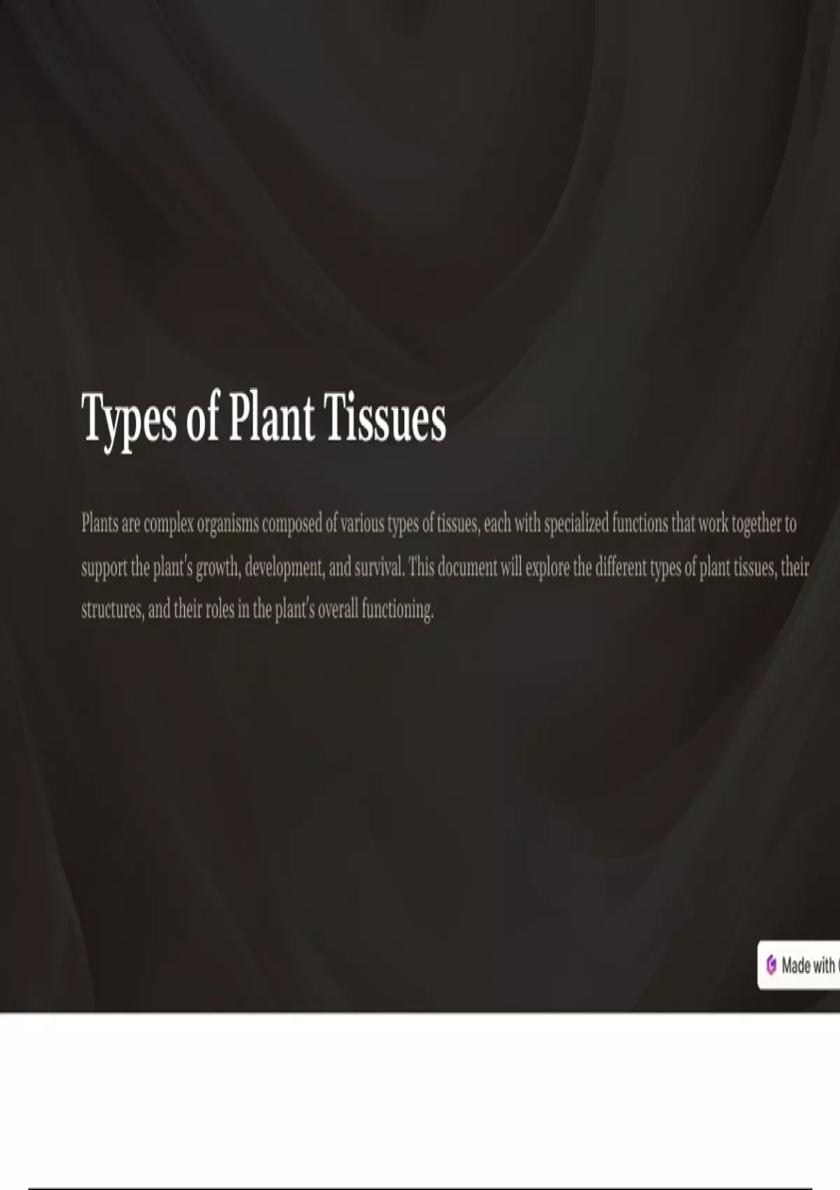 the four basic types of plant tissues - Biology - Stuvia US
