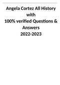 Angela Cortez All History -with 100% verified Questions & Answers-2022./2023 - Nursing - Stuvia US