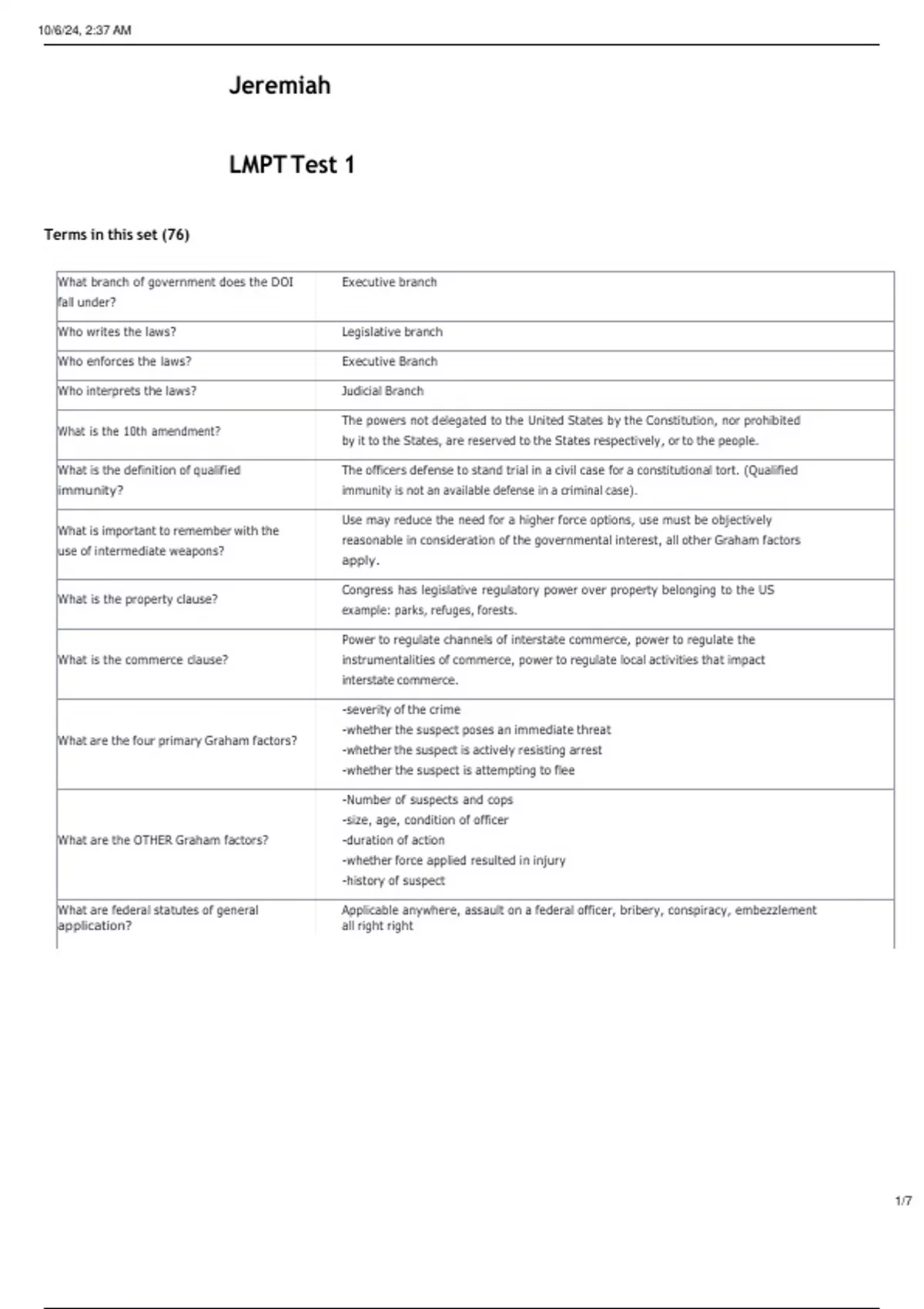 LMPT Test 1Questions With Complete Solutions - ABA - Accredited ...