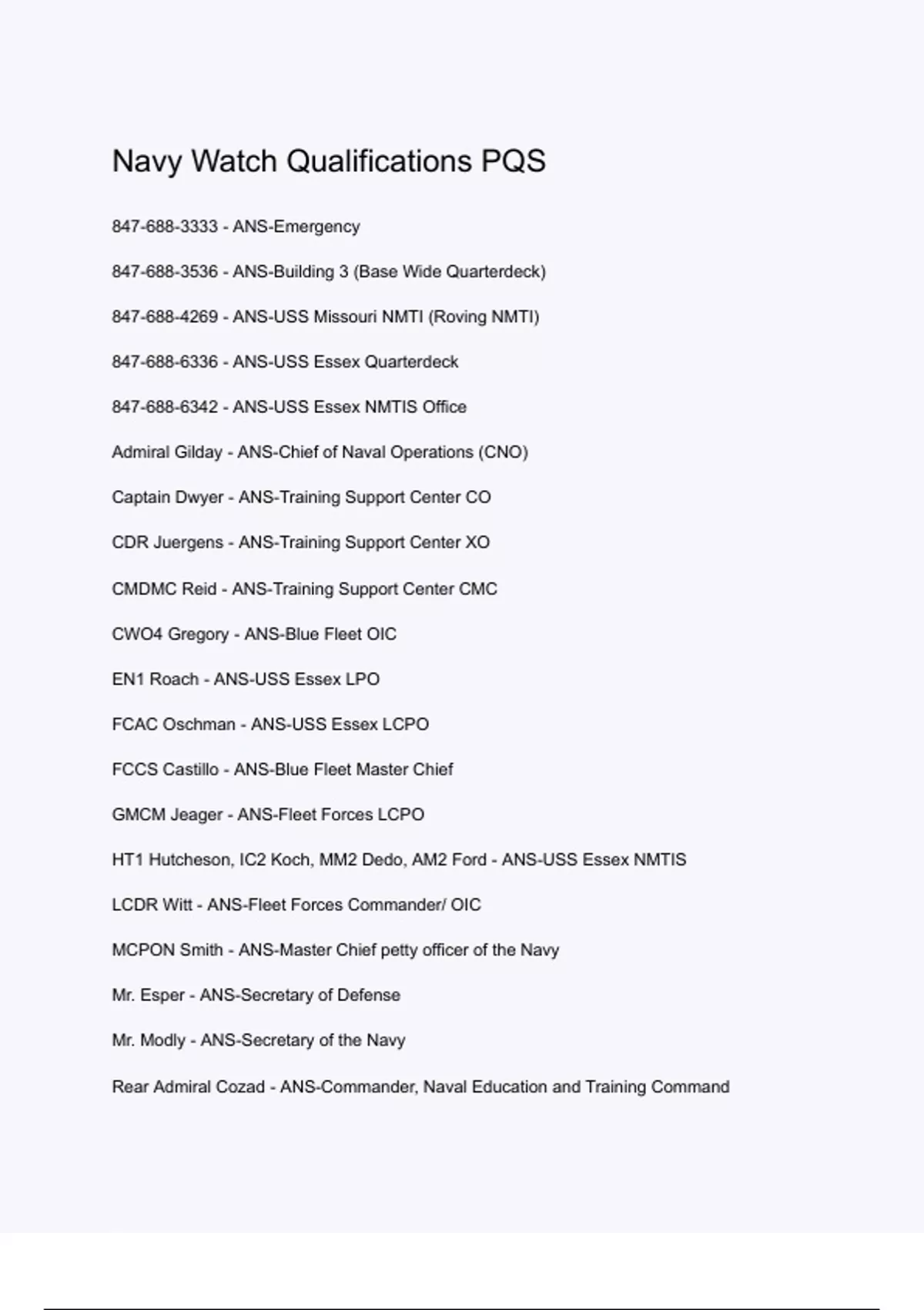 Navy Watch Qualifications PQS ; Exam correct answers 2024/2025 LATEST ...