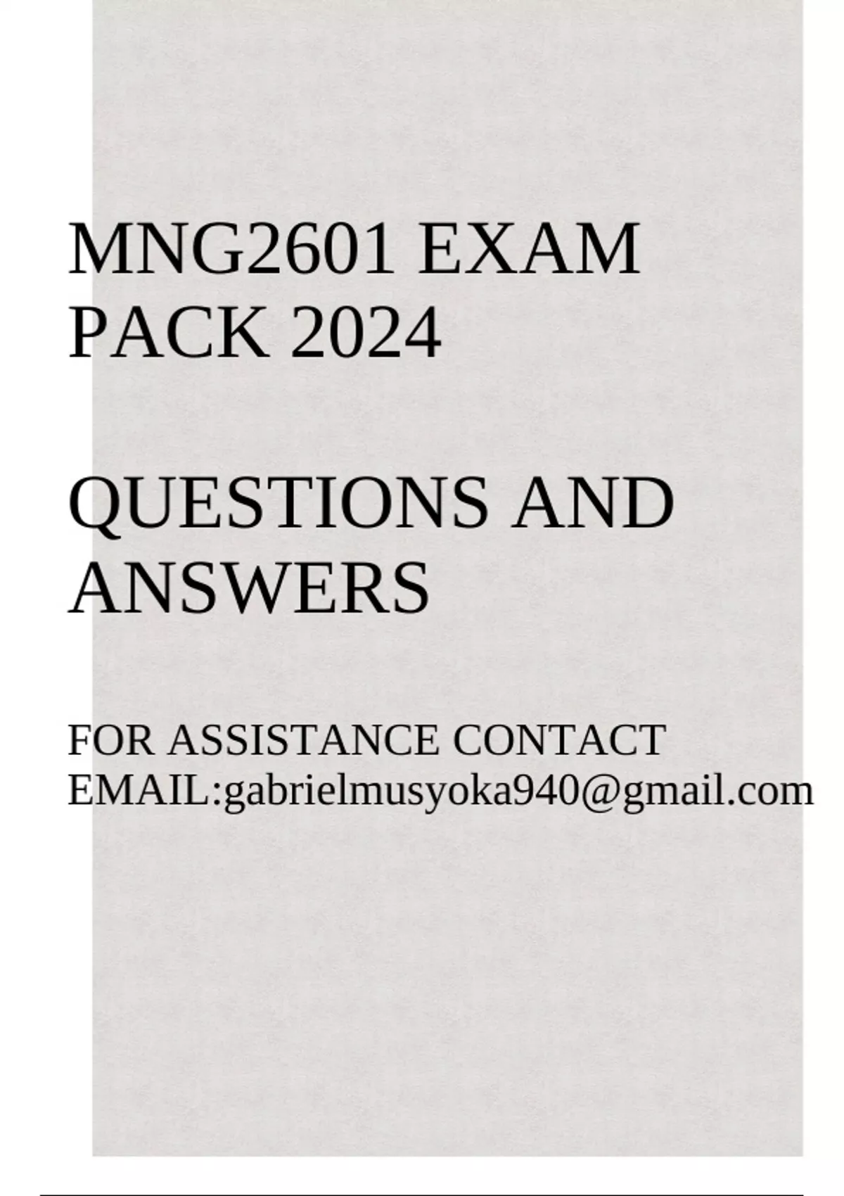 MNG2601 Exam pack 2024(General Management) - General Management - Stuvia SA
