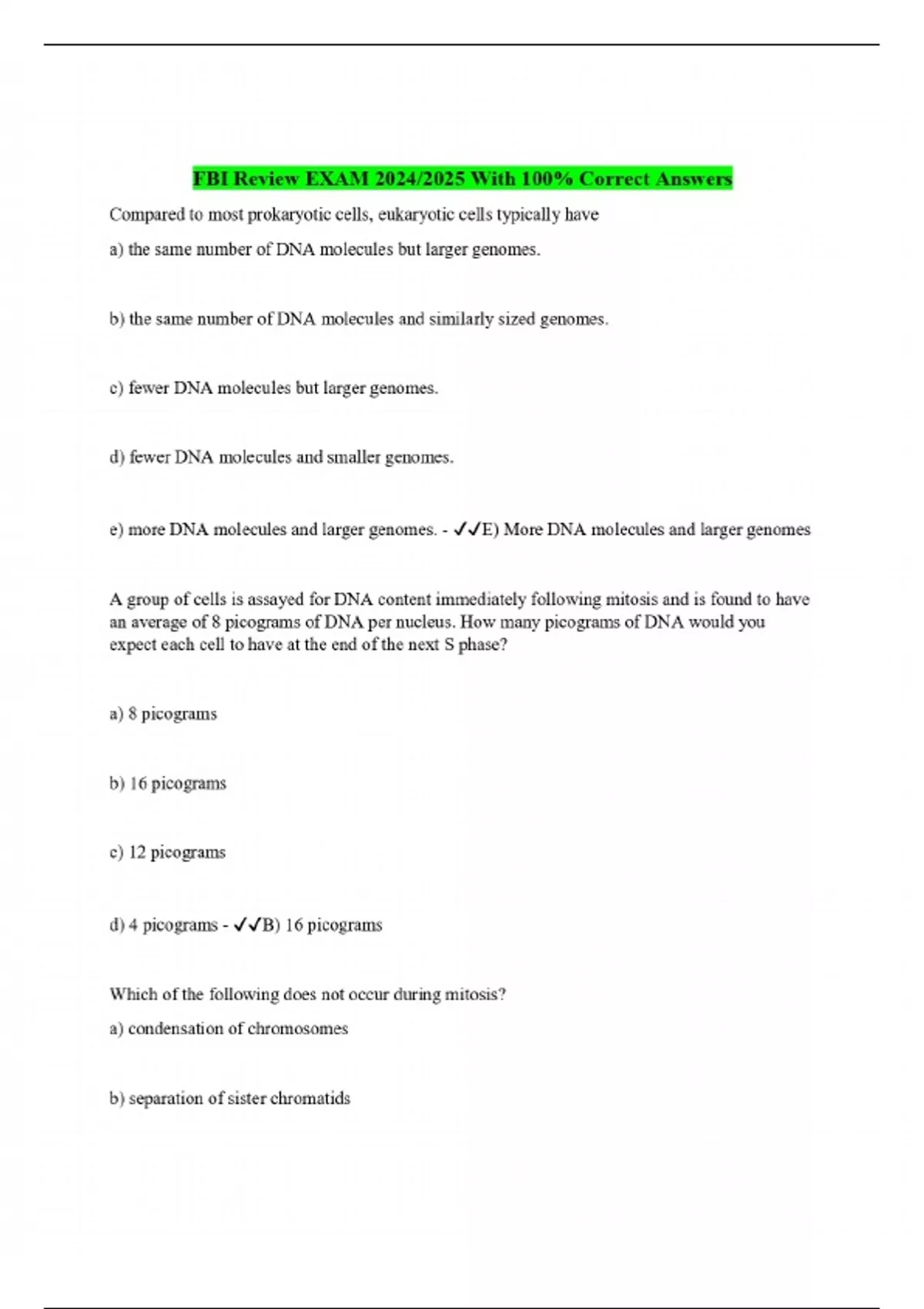 FBI Review EXAM 2024/2025 With 100% Correct Answers - FBI - Stuvia US