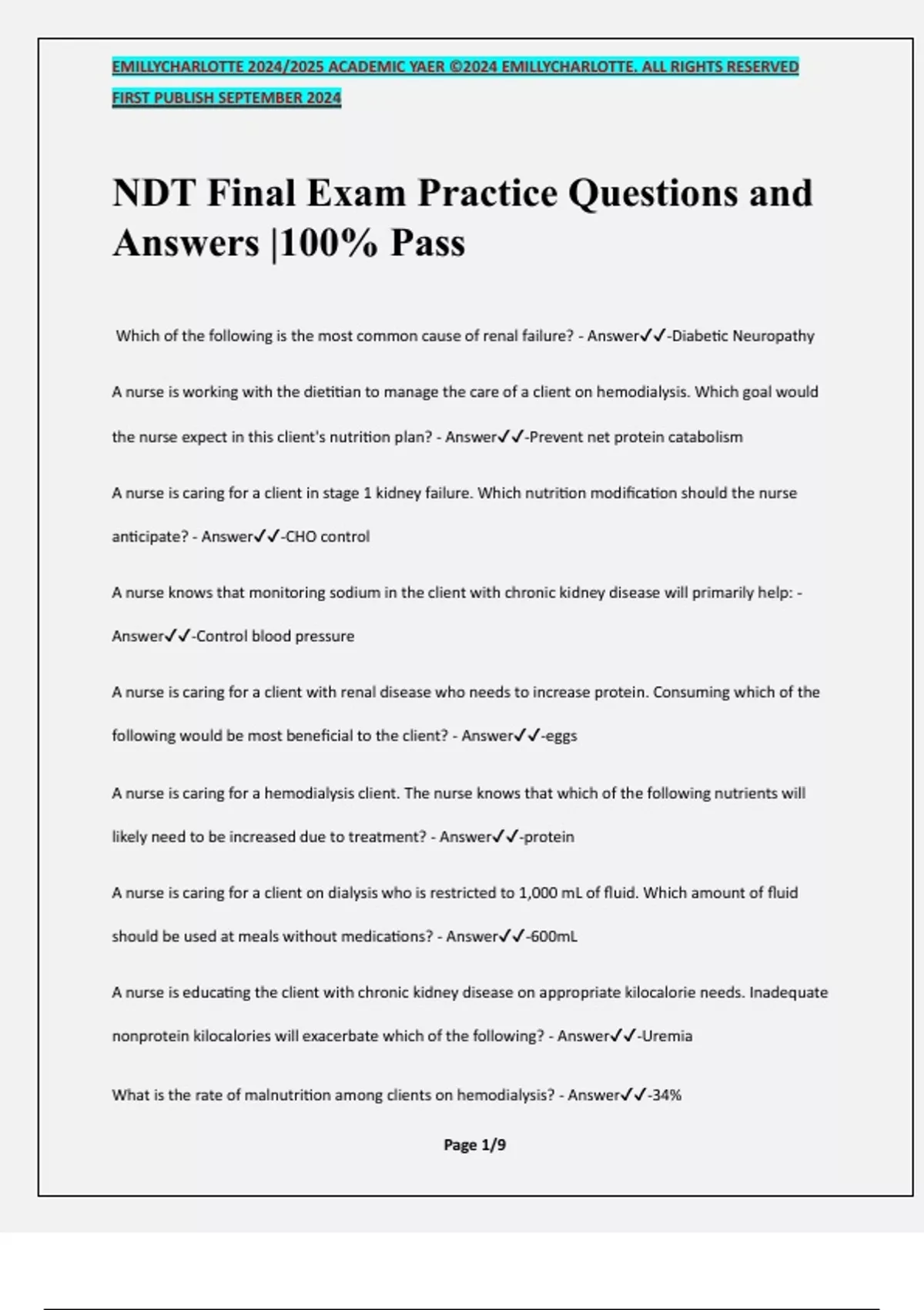 NDT Final Exam Practice Questions and Answers |100% Pass - 2024/2025 - Stuvia US