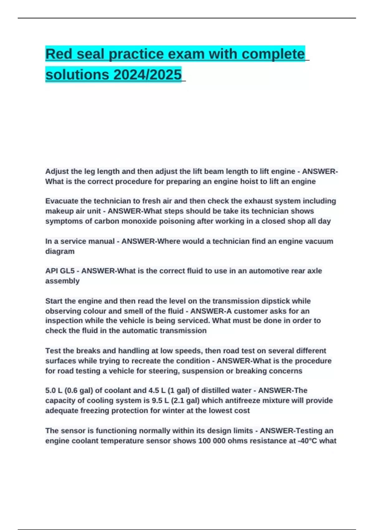 Red seal practice exam with complete solutions 2024_2025 - Red Seal ...