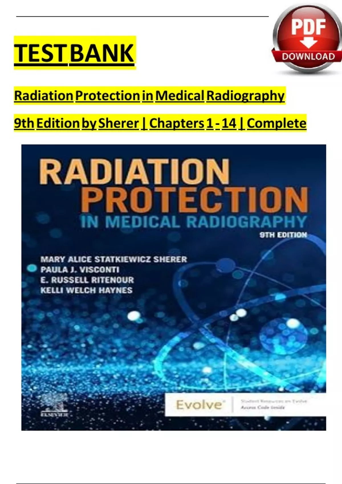 TEST BANK Radiation Protection in Medical Radiography 9th Edition by ...