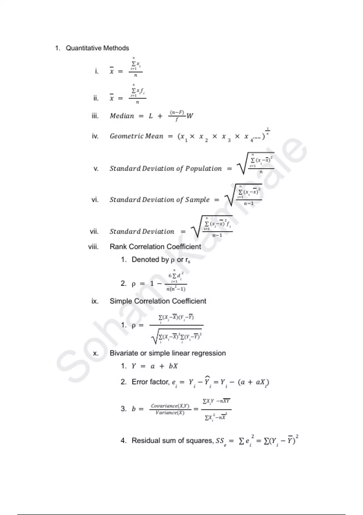 CFA IMC Unit 2 Formulas - CFA Investment Management Certificate - Stuvia UK