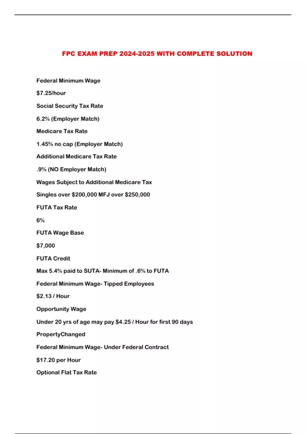 FPC EXAM PREP WITH COMPLETE SOLUTION - FPC - Stuvia US