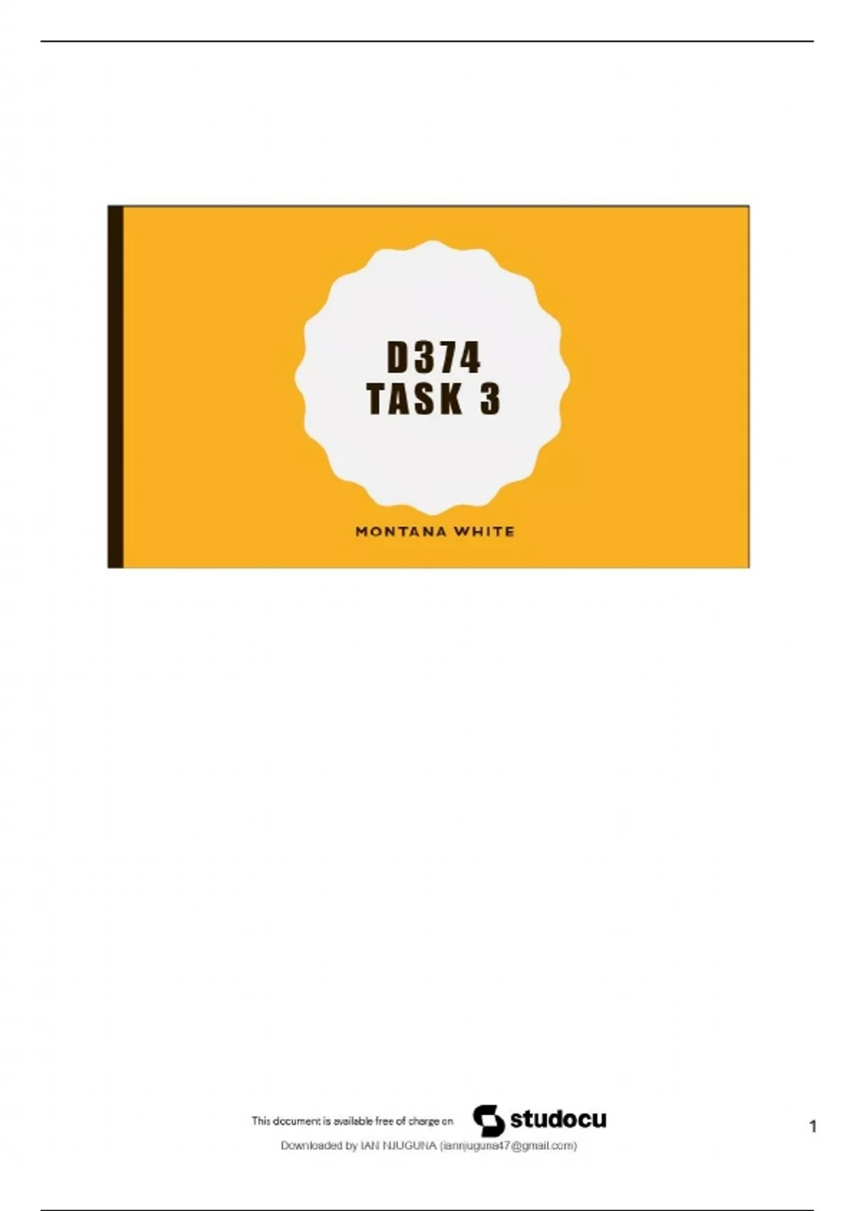 WGU D374 Task 3 Slides - WGU - Stuvia US