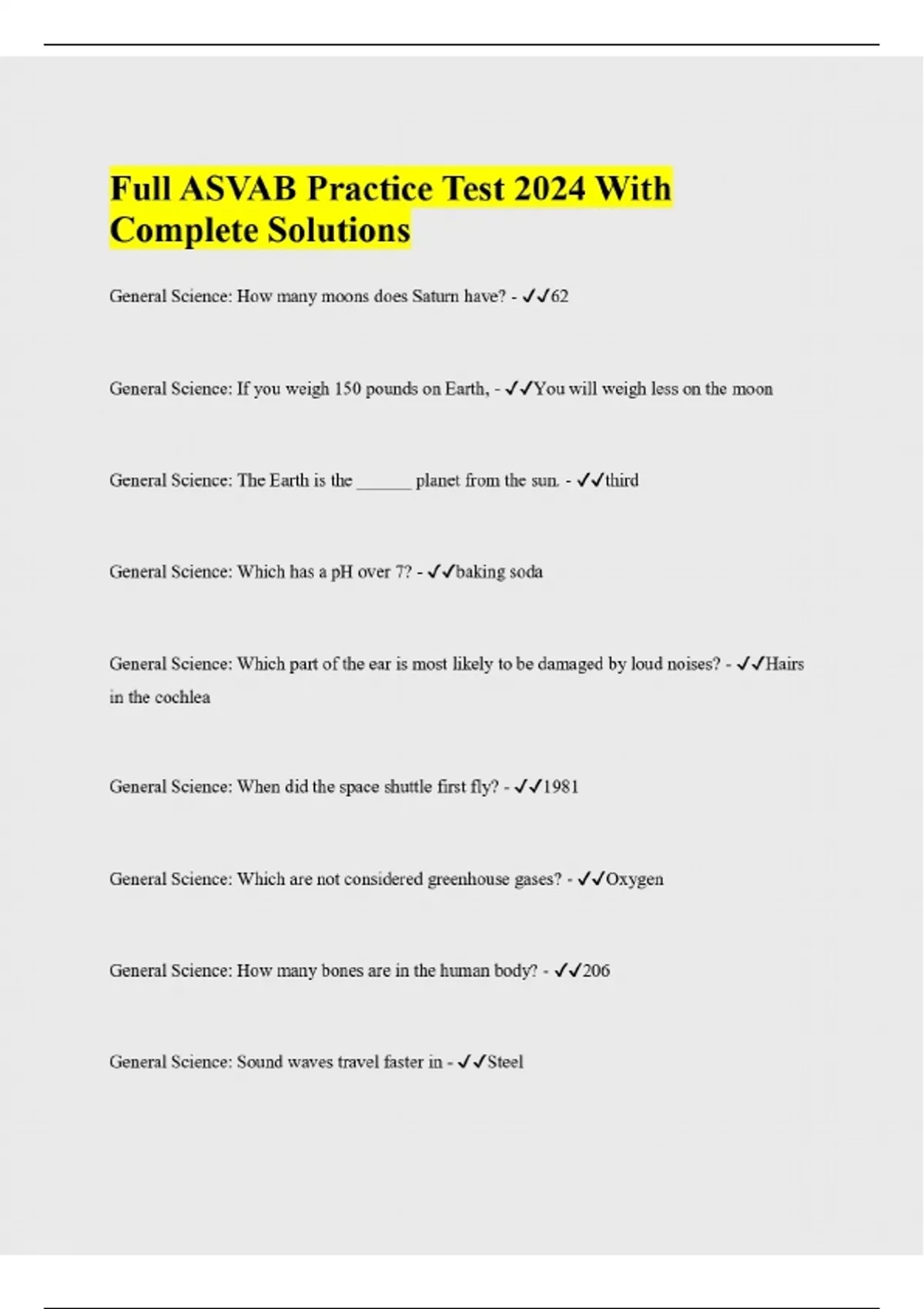 Full ASVAB Practice Test 2024 With Complete Solutions - CLASSROOM ...