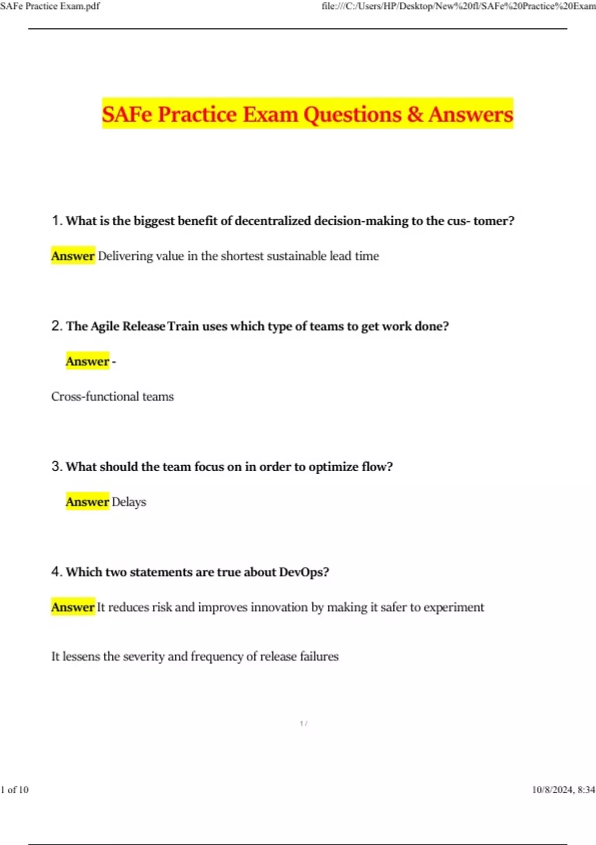 SAFe Agile Exams BUNDLED SAFe Practice Exam SAFe Scaled Agile Framework - Leading SAFe Exam SAFe ...