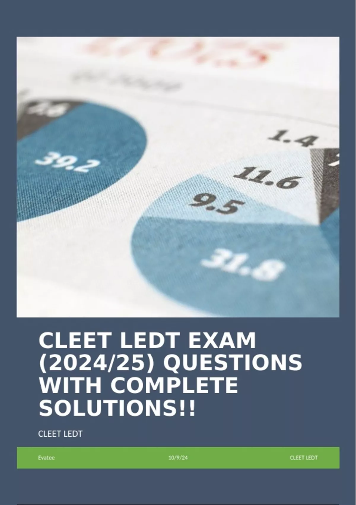 CLEET LEDT EXAM (2024/25) QUESTIONS WITH COMPLETE SOLUTIONS!! - CLEET ...