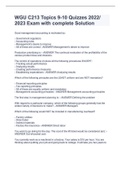 WGU C213 Topics 9-10 Quizzes 2022/ 2023 Exam with complete Solution ...