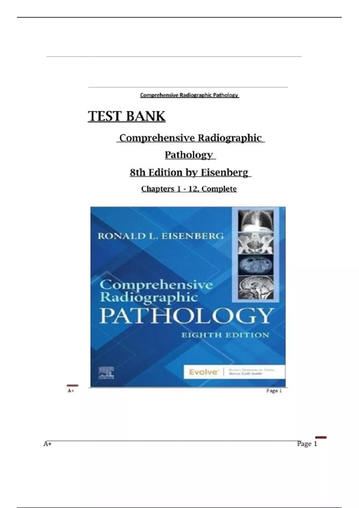 TEST BANK For Comprehensive Radiographic Pathology, 8th Edition by ...