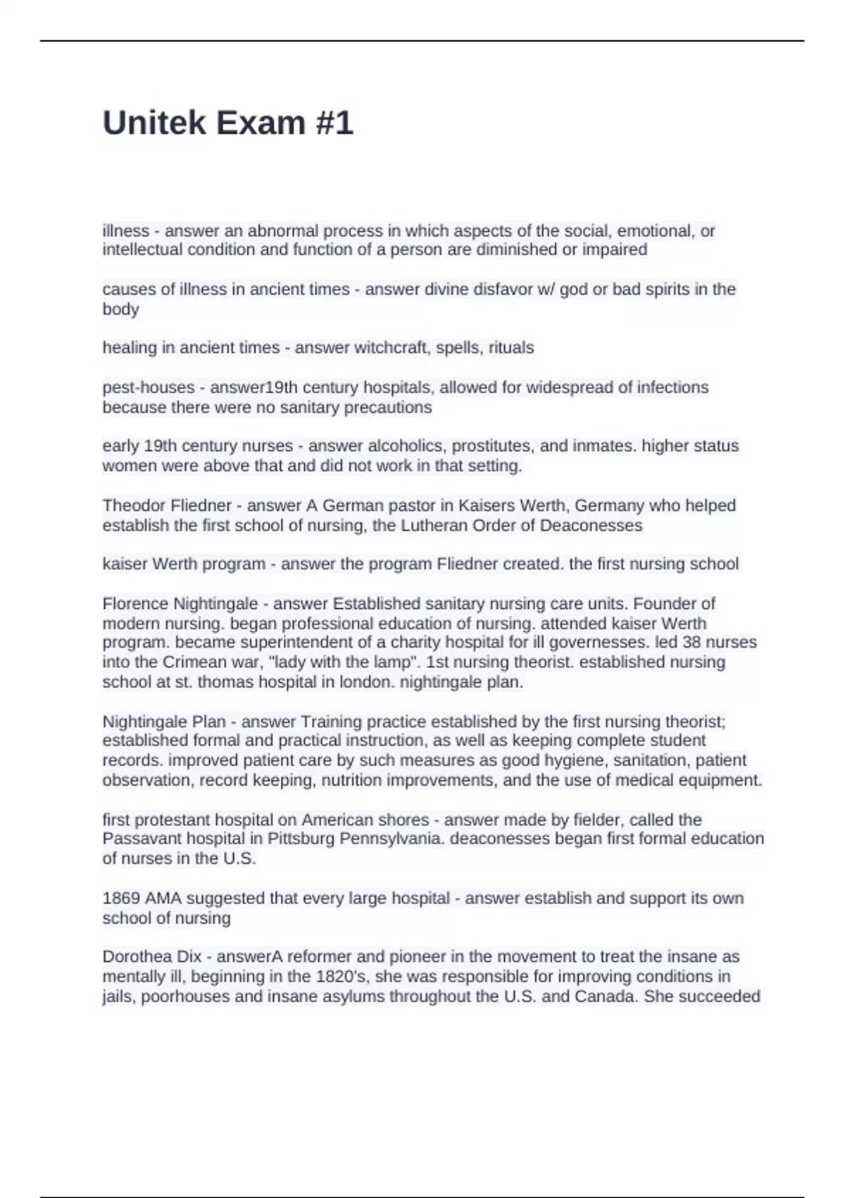 UNITEK EXAM BUNDLE LATEST UPDATED 2024 - Stuvia US