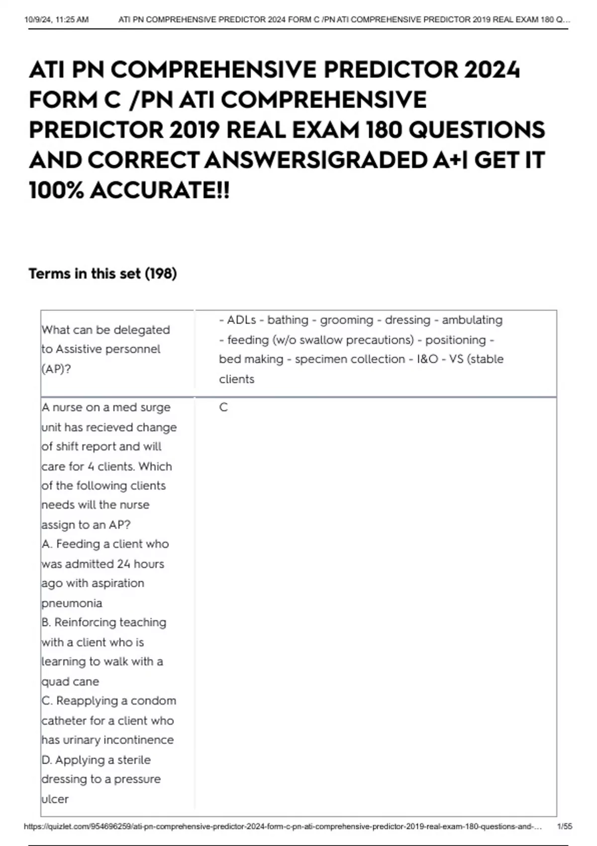 ATI PN COMPREHENSIVE PREDICTOR 2024 FORM C /PN ATI COMPREHENSIVE ...
