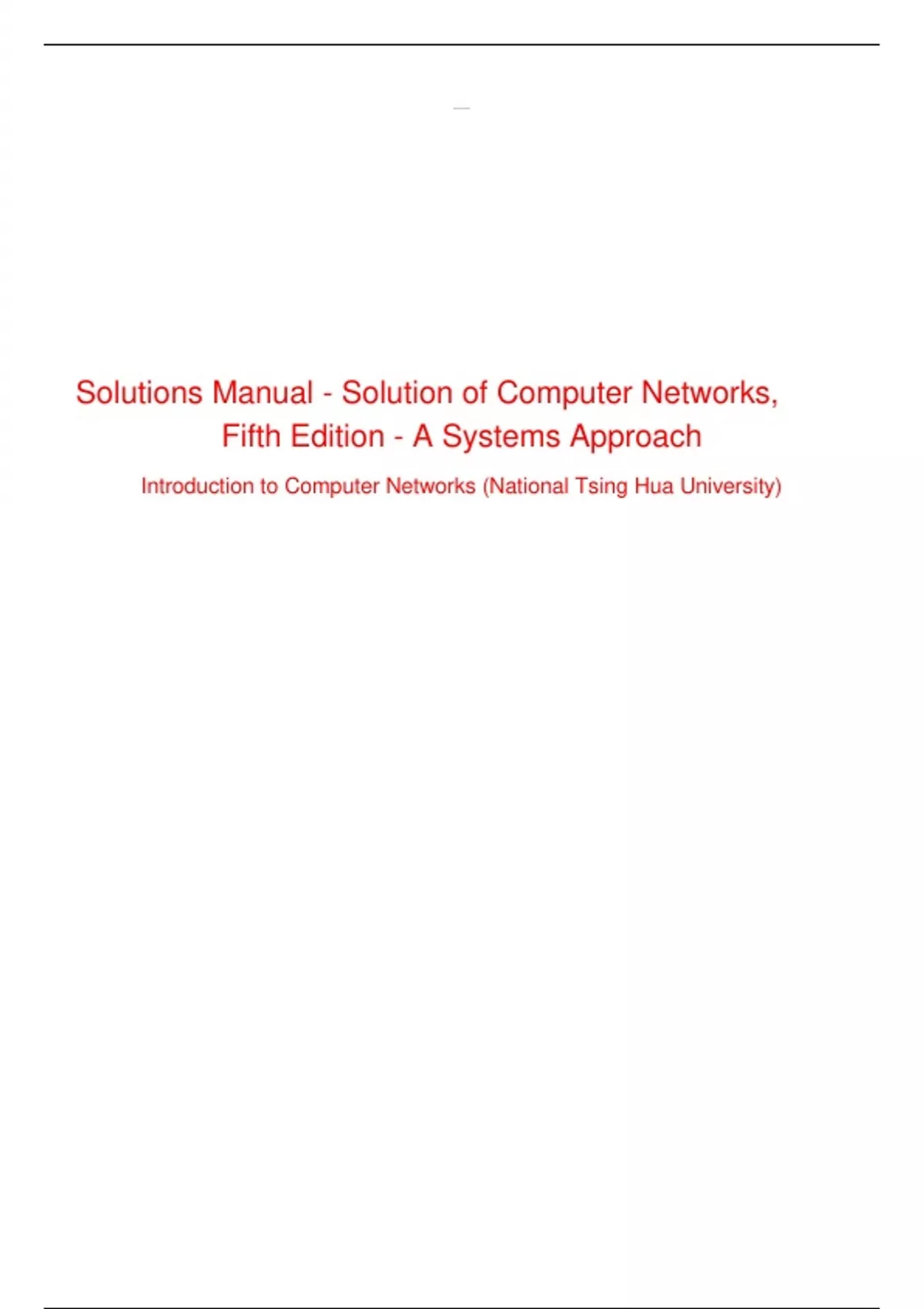 Computer Networks: A Systems Approach Fifth Edition Solutions Manual ...