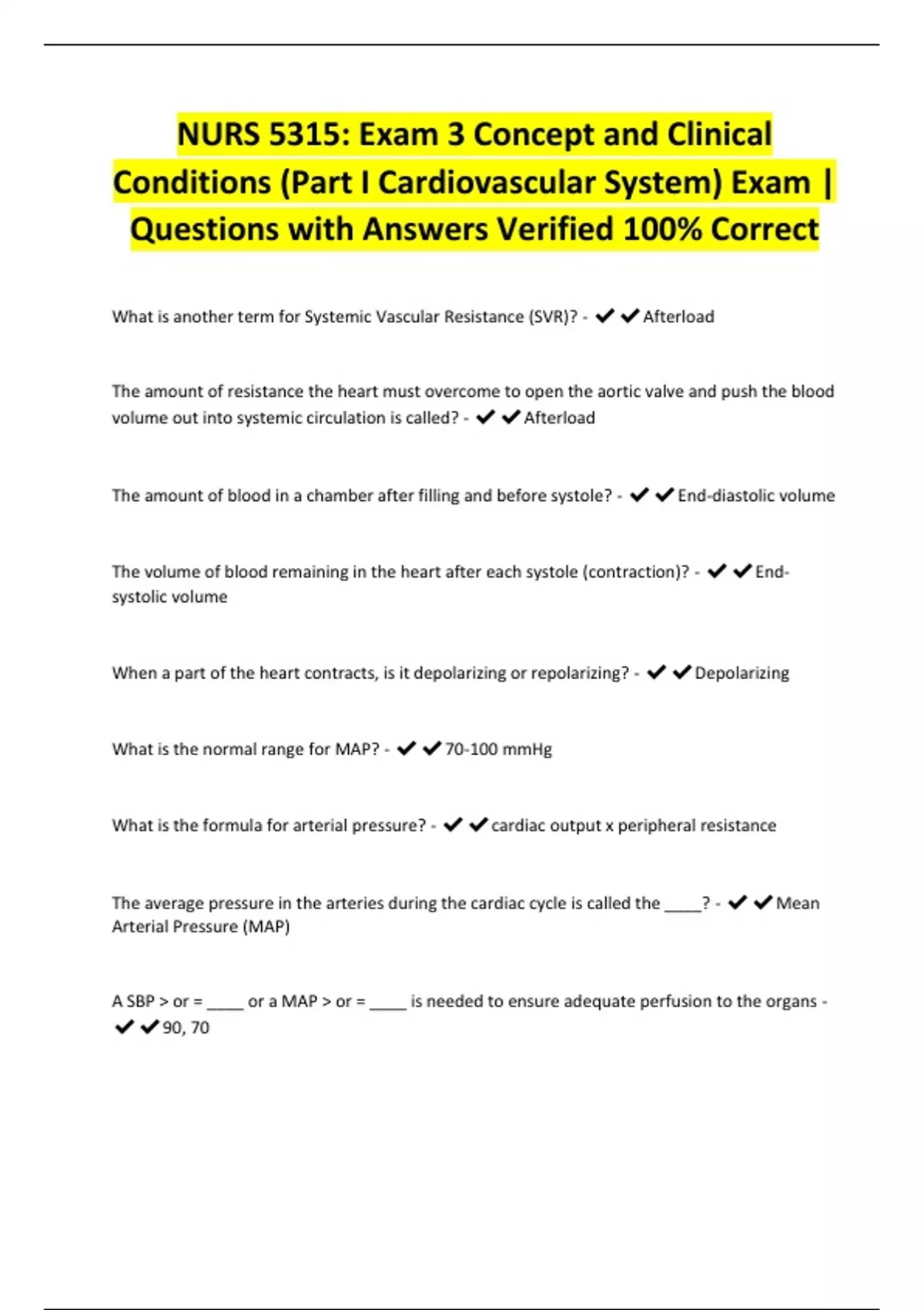 NURS 5315: Exam 3 Concept and Clinical Conditions (Part I ...