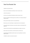 Nate Core Practice Test exam 2022/2023 with correct answers - Nate ...