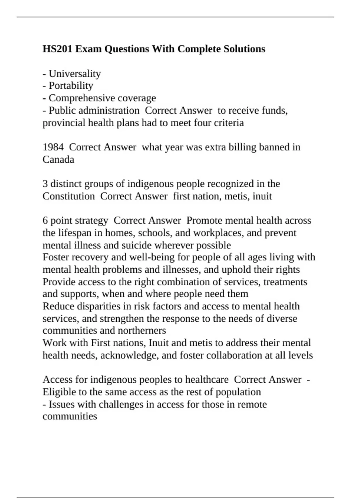 HS201 Exam Questions With Complete Solutions - HS 201 - Stuvia US