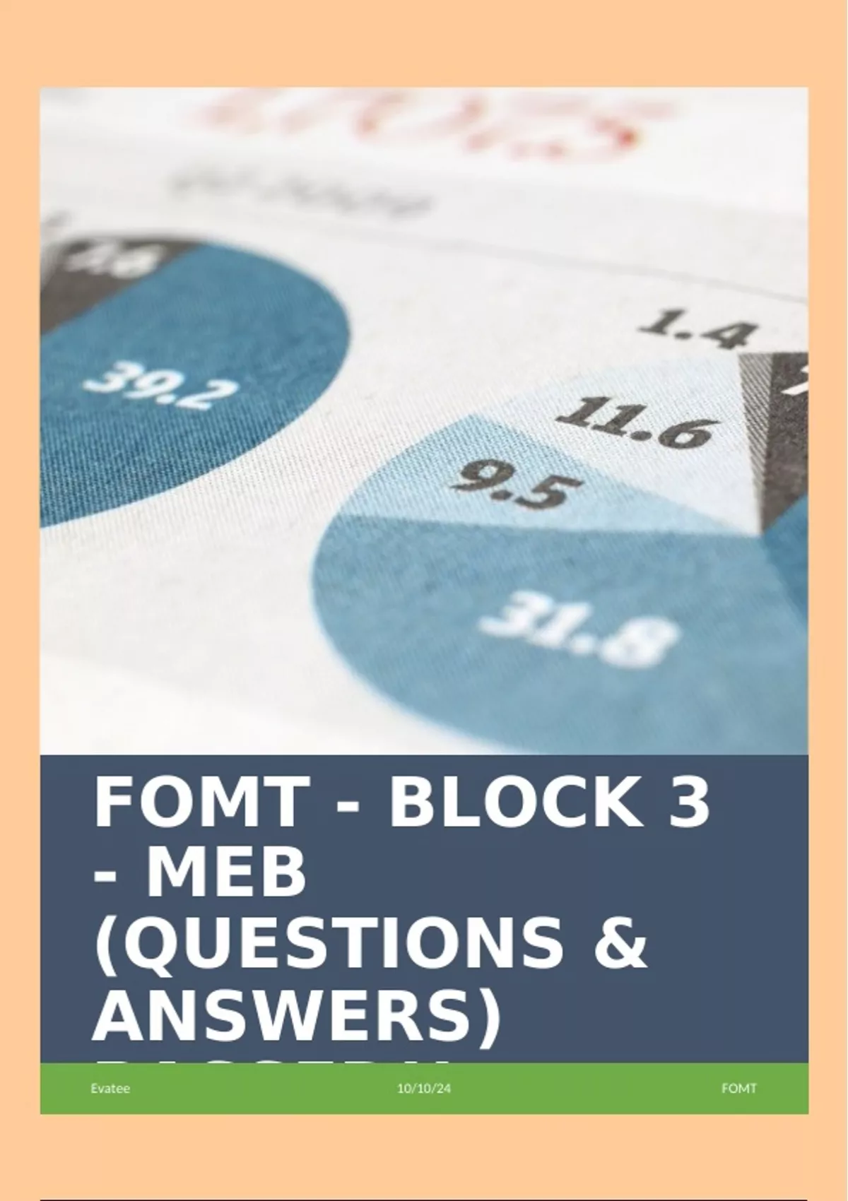 FOMT - BLOCK 3 - MEB (QUESTIONS & ANSWERS) PASSED!! - FOMT - Stuvia US