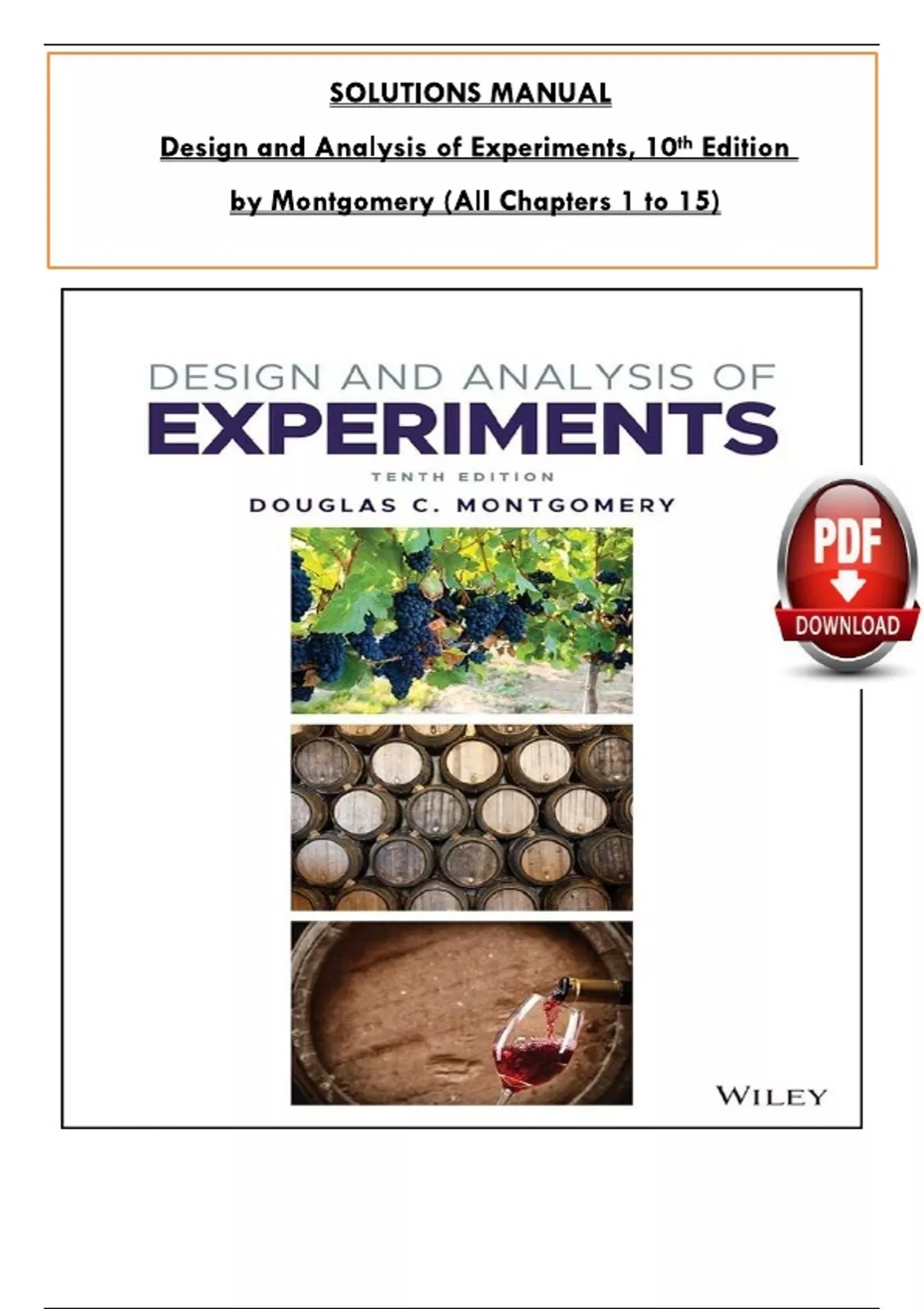 Solution Manual - Design and Analysis of Experiments, 10th Edition by ...