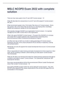 MSLC NCOPD Exam 2022 with complete solution - MSLC NCOPD - Stuvia US
