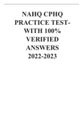 NAHQ CPHQ PRACTICE TEST-WITH 100% VERIFIED ANSWERS - NAHQ CPHQ - Stuvia US