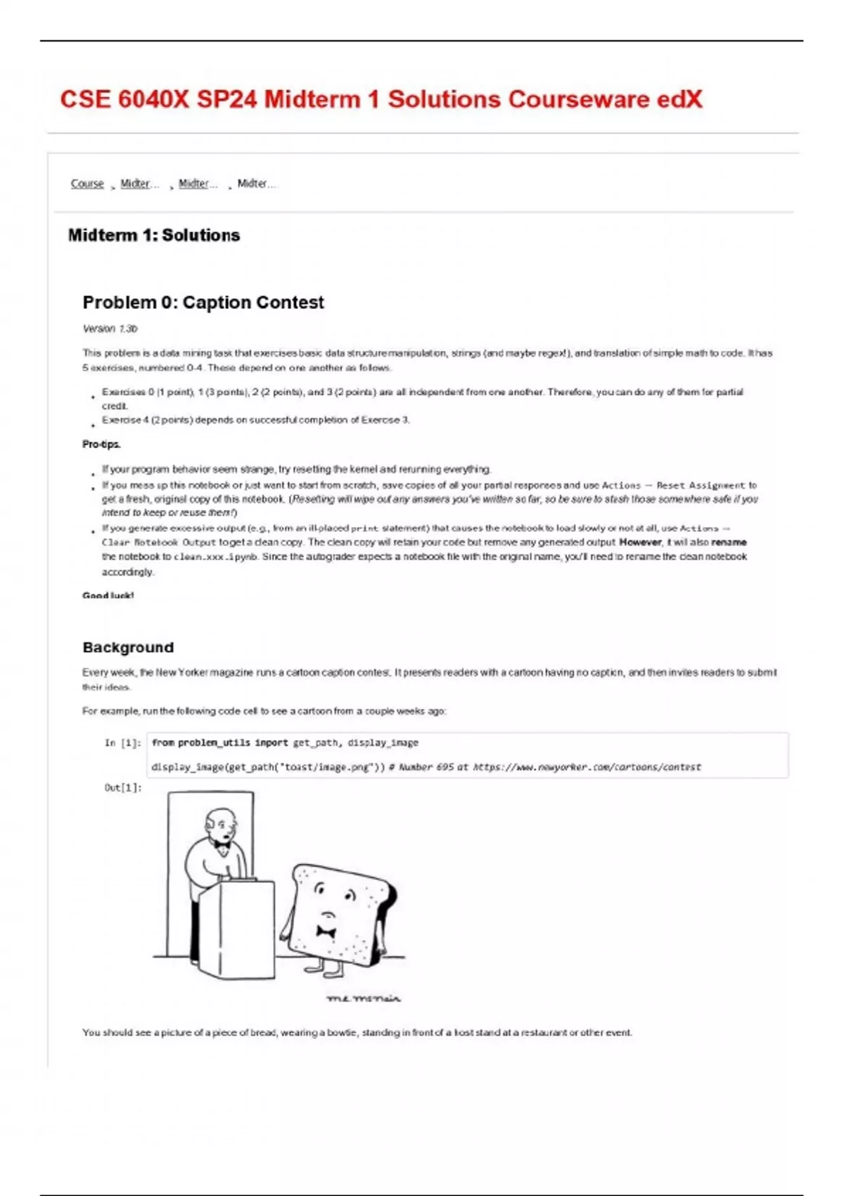 CSE 6040X SP24 Midterm 1 Solutions Courseware edX - CSE 6040X - Stuvia US