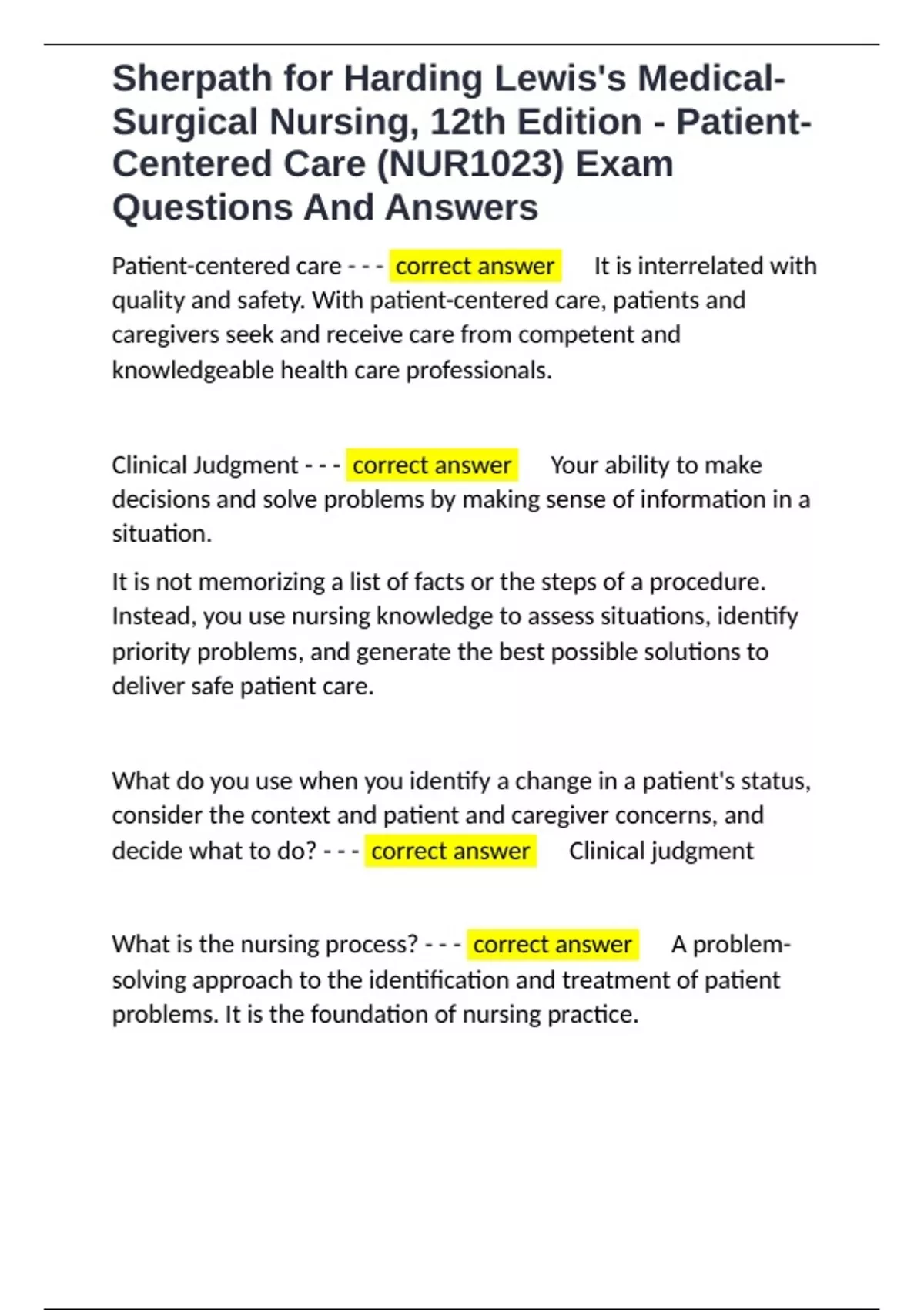 Sherpath for Harding Lewis's Medical-Surgical Nursing, 12th Edition ...