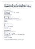 ICF Written Exam Practice Questions and Answers 2022;(Correctly ...
