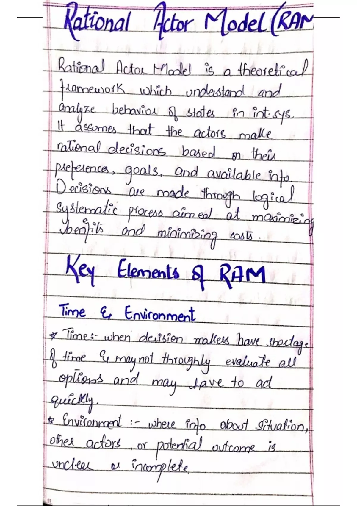 Rational actor model, a detailed answer - Rational Actor Model - Stuvia US