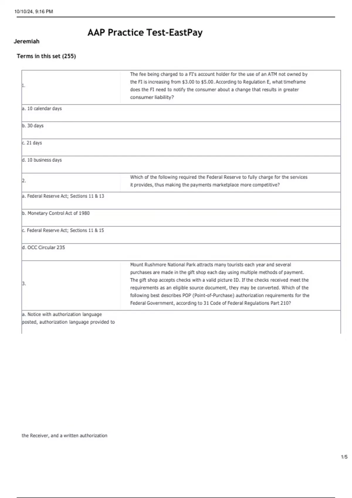 AAP Practice Test-EastPay Questions With Answers 100- Correct. - GMB ...