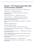 Dialysis -- PCT Practice Exam With 100% Correct Answers - PCT - Stuvia US