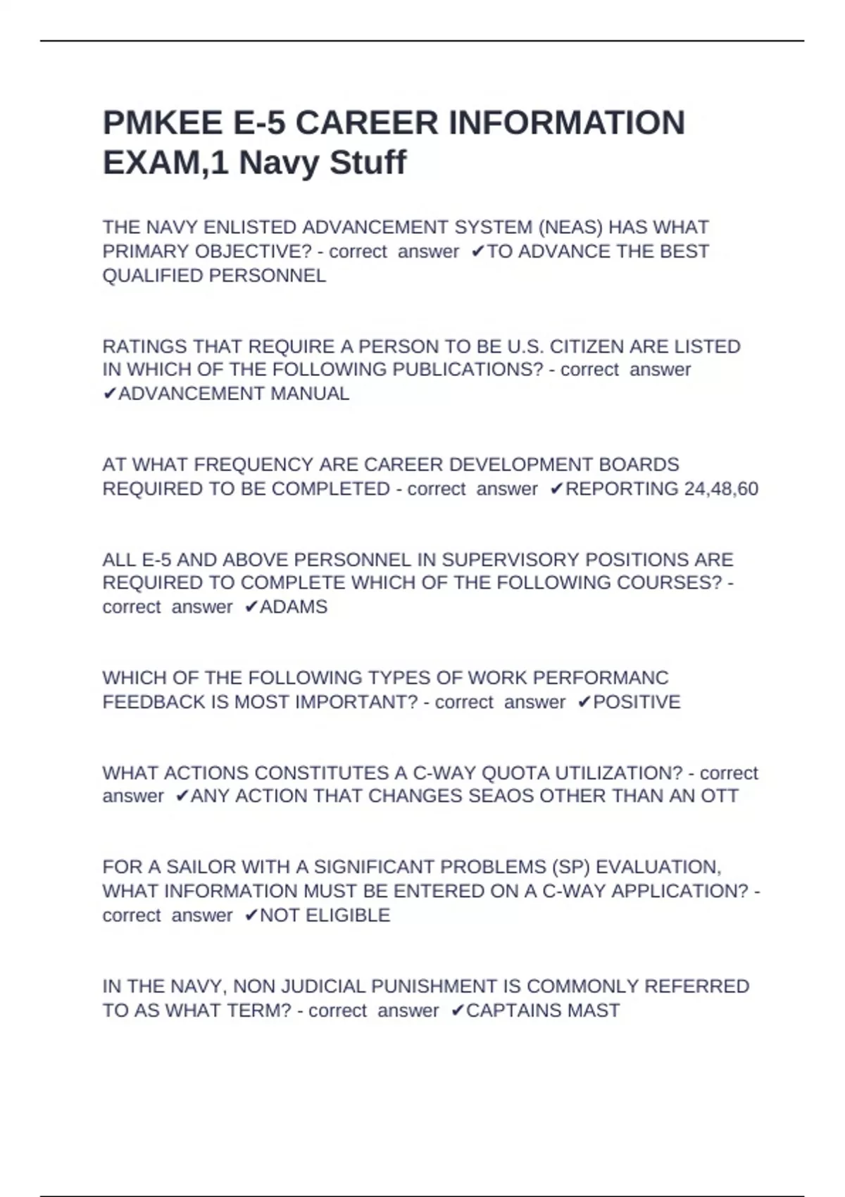 PMKEE E Question and answers already passed 2024/2025 - PMKEE E5 ...