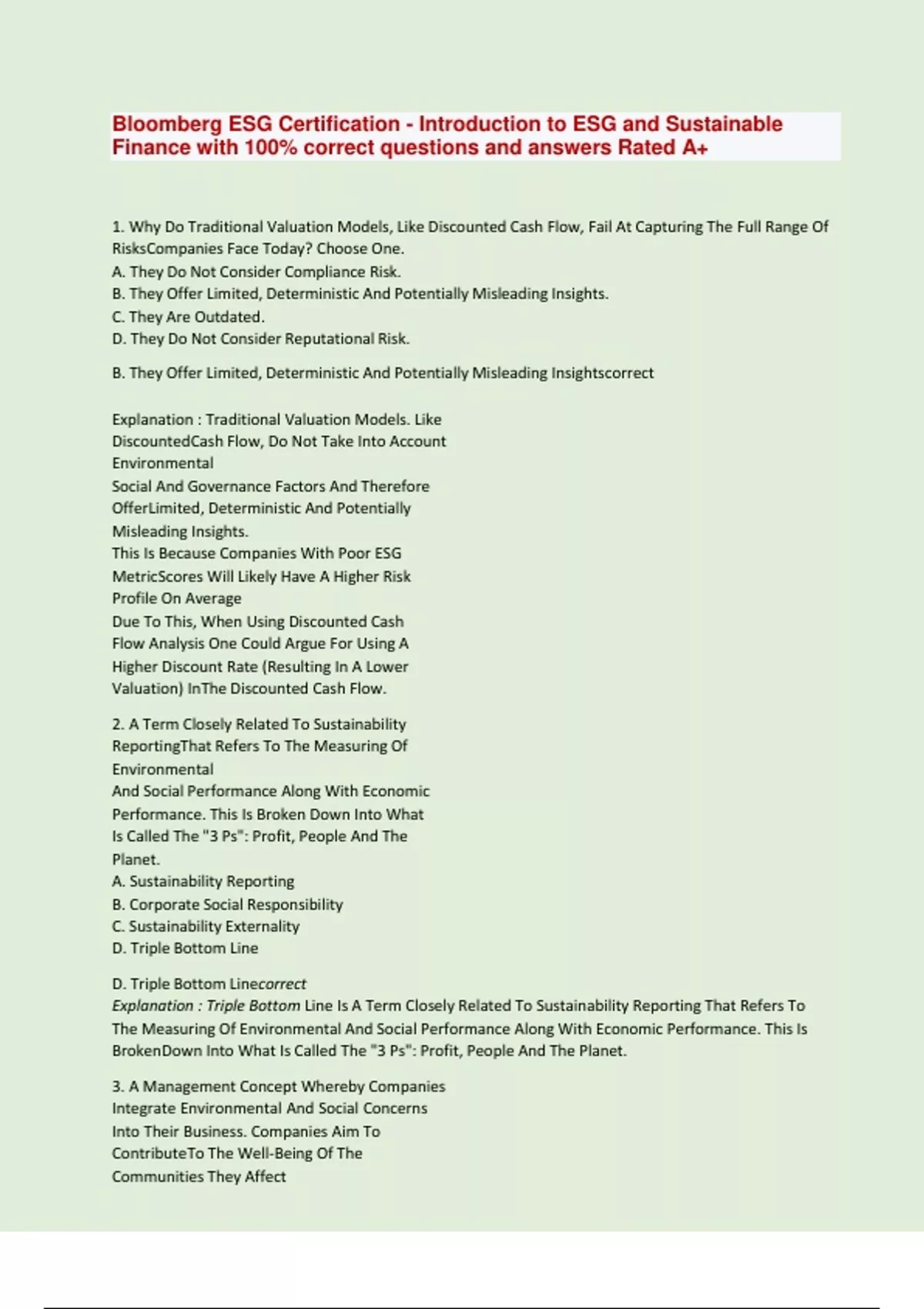 Bloomberg ESG Certification - Introduction to ESG and Sustainable Finance with 100% ||NEW ...