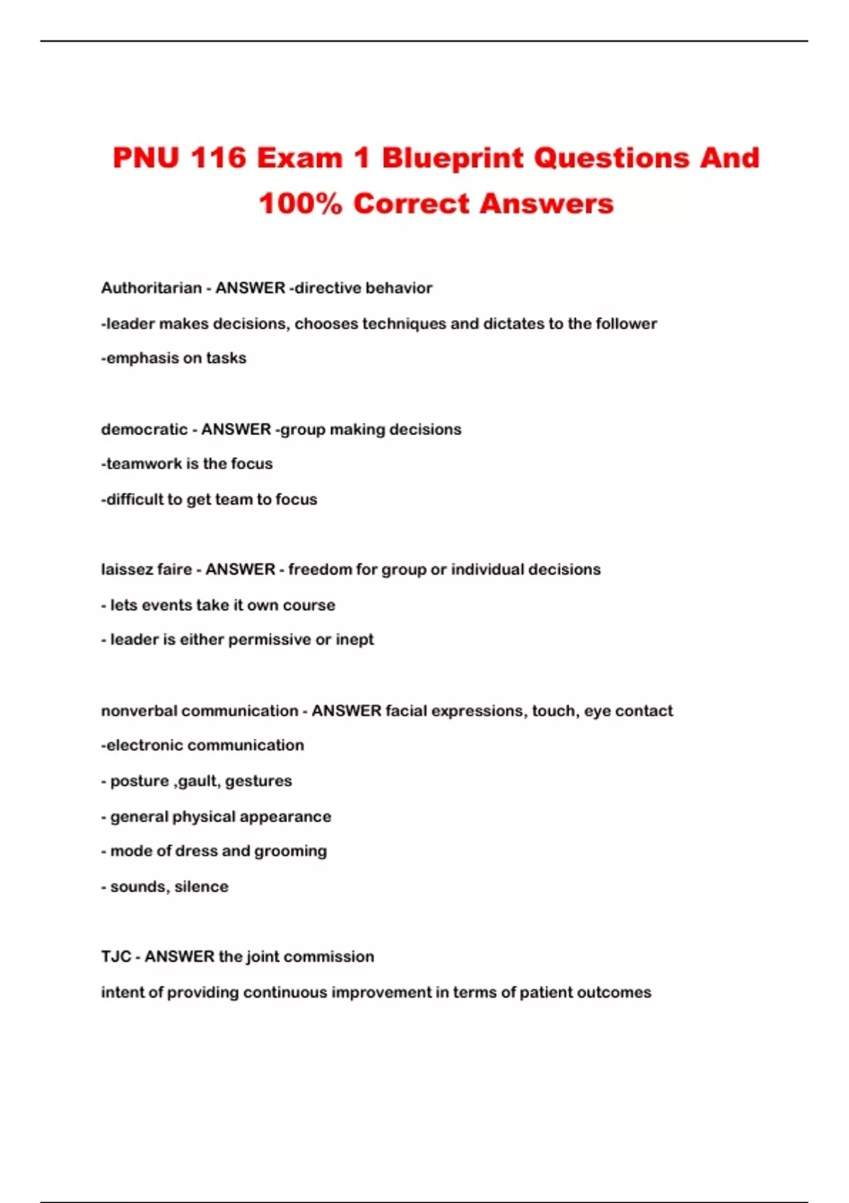 PNU 116 Exam 1 Blueprint Questions And 100% Correct Answers - PNU 116 ...