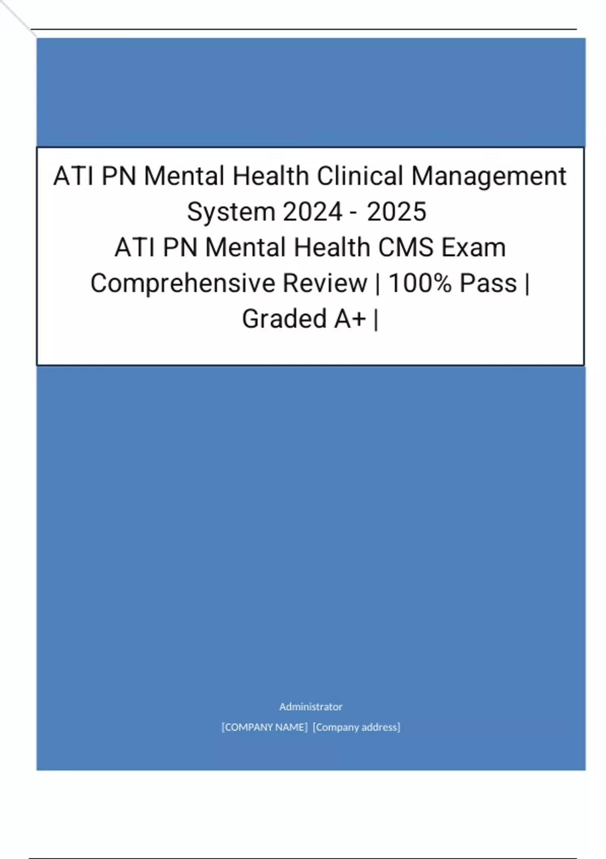 ATI PN Mental Health Clinical Management System ATI PN Mental Health ...