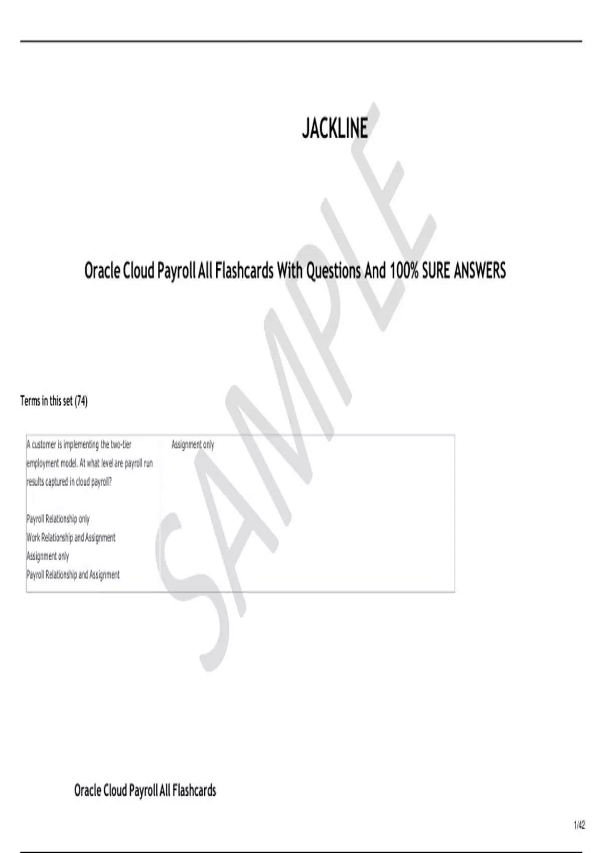 Oracle Cloud Payroll All Flashcards With Questions And 100% SURE ...