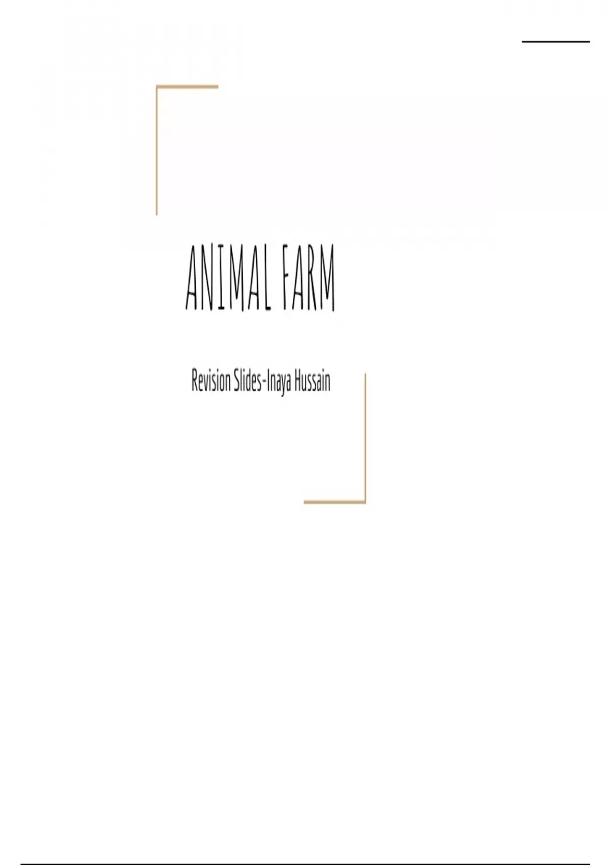 GCSE English Literature: Animal Farm Revision Guide - English - Stuvia UK