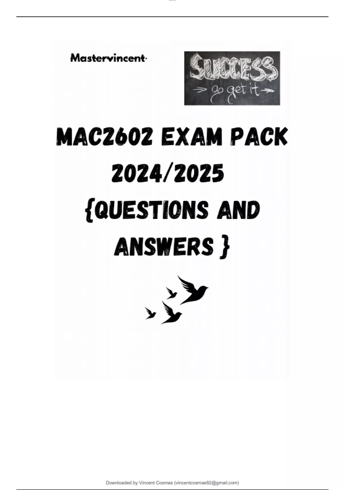 MAC2602 EXAM PACK 2025 {QUESTIONS AND ANSWERS } - Principles of ...