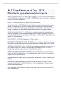 ALF Core Exam as of Dec. 2022 Standards questions and answers - ALF ...